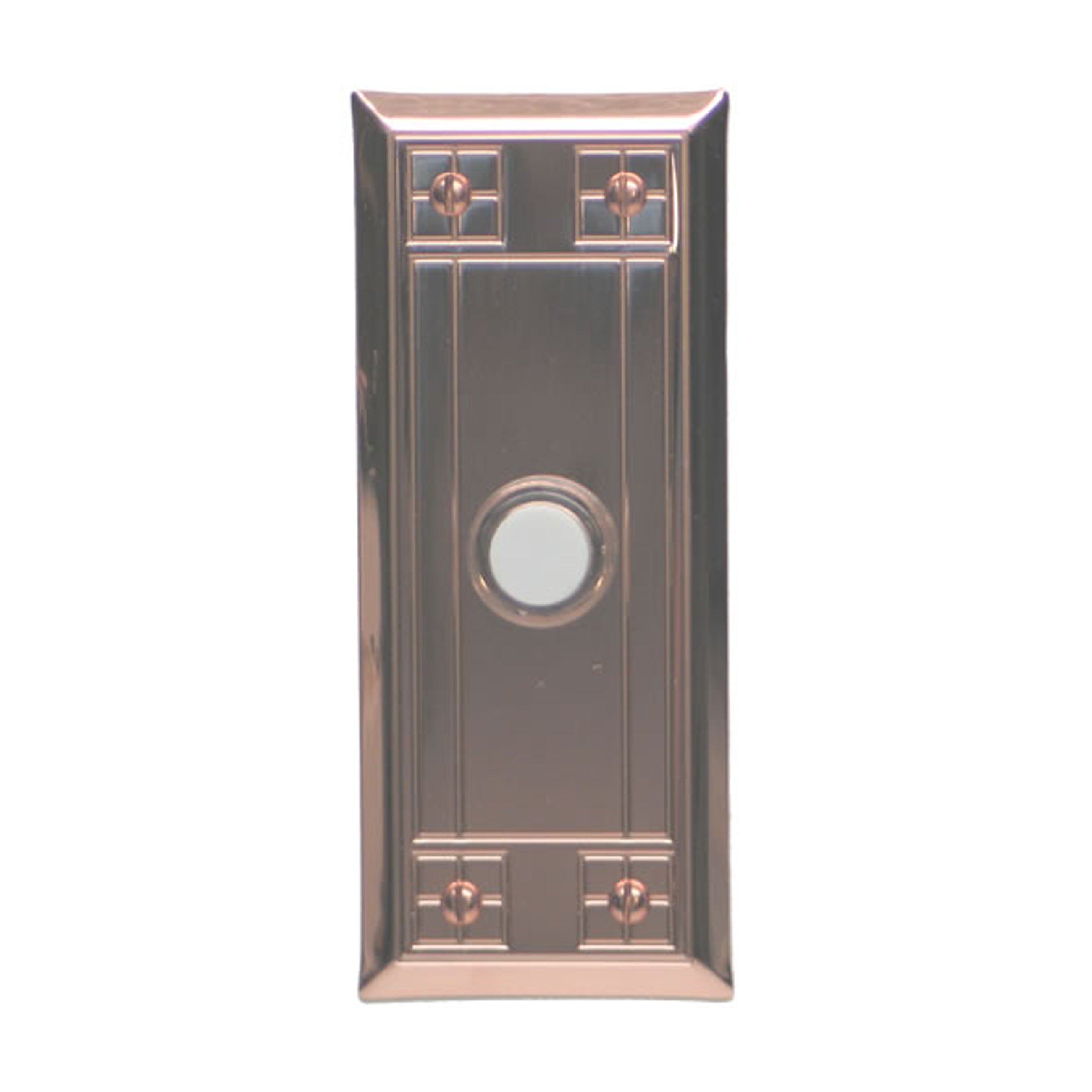 Arts & Crafts Doorbell - Solid Polished Copper – Wallplates.com