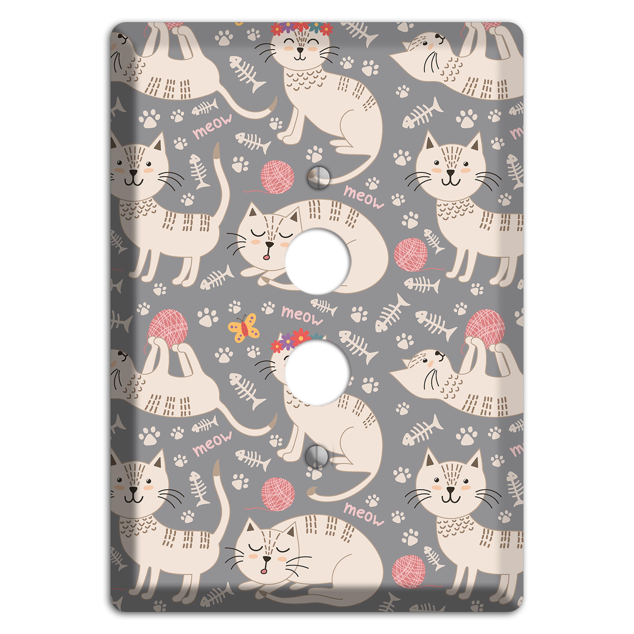 Meow Mix (Gray) 1 Pushbutton Wallplate – Wallplates.com