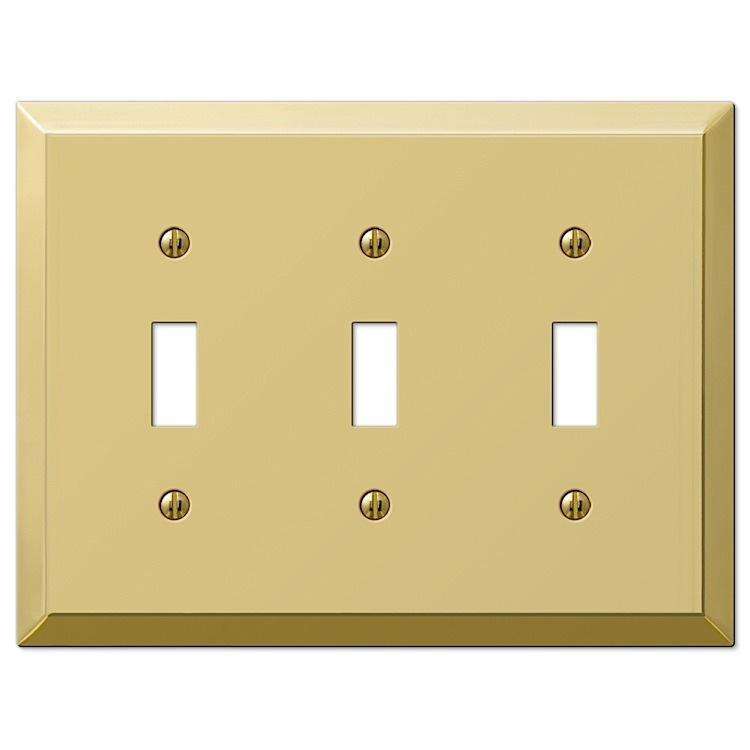Century Polished Brass Triple Toggle – Wallplates.com