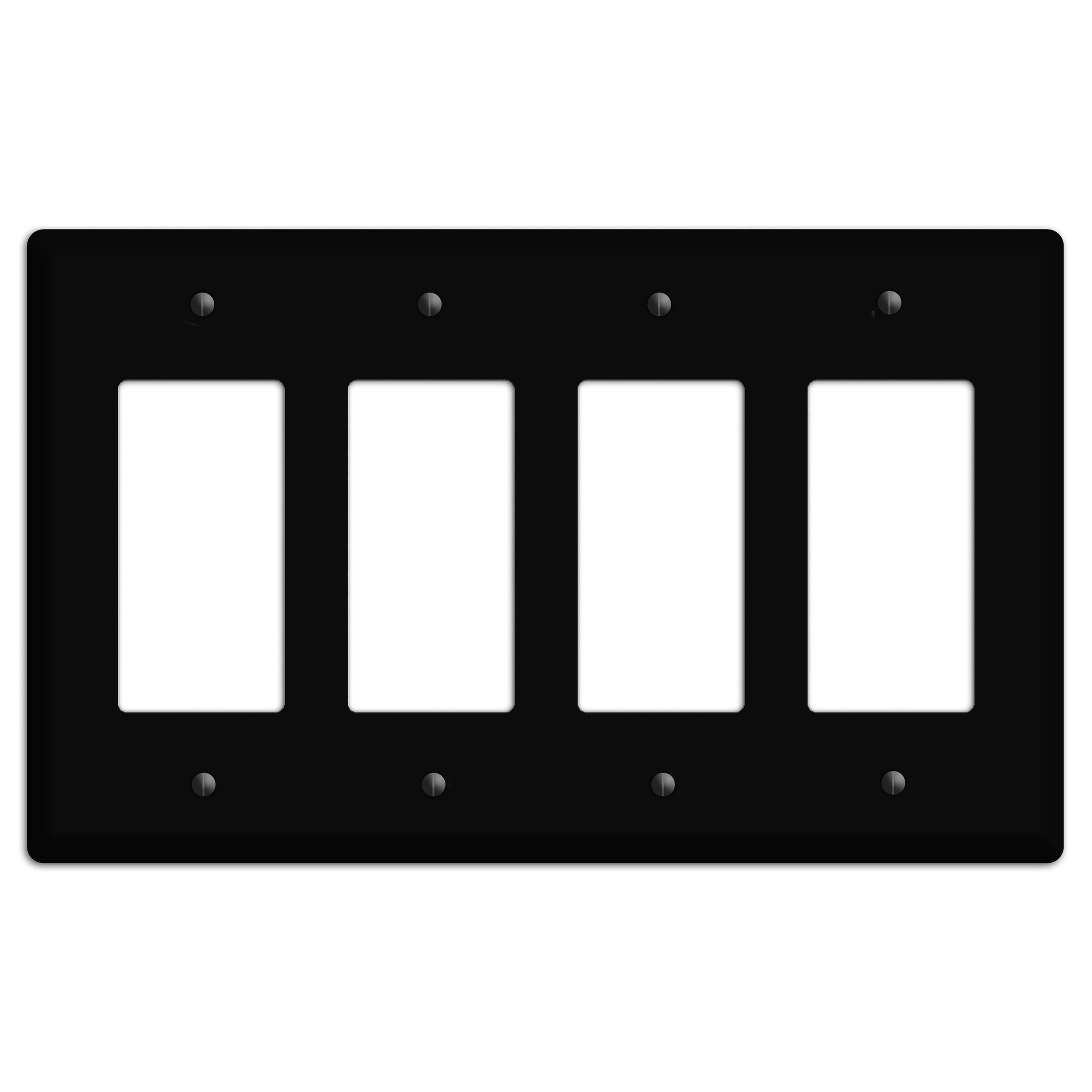 Satin Black Metal 4 Rocker Wallplate – Wallplates.com