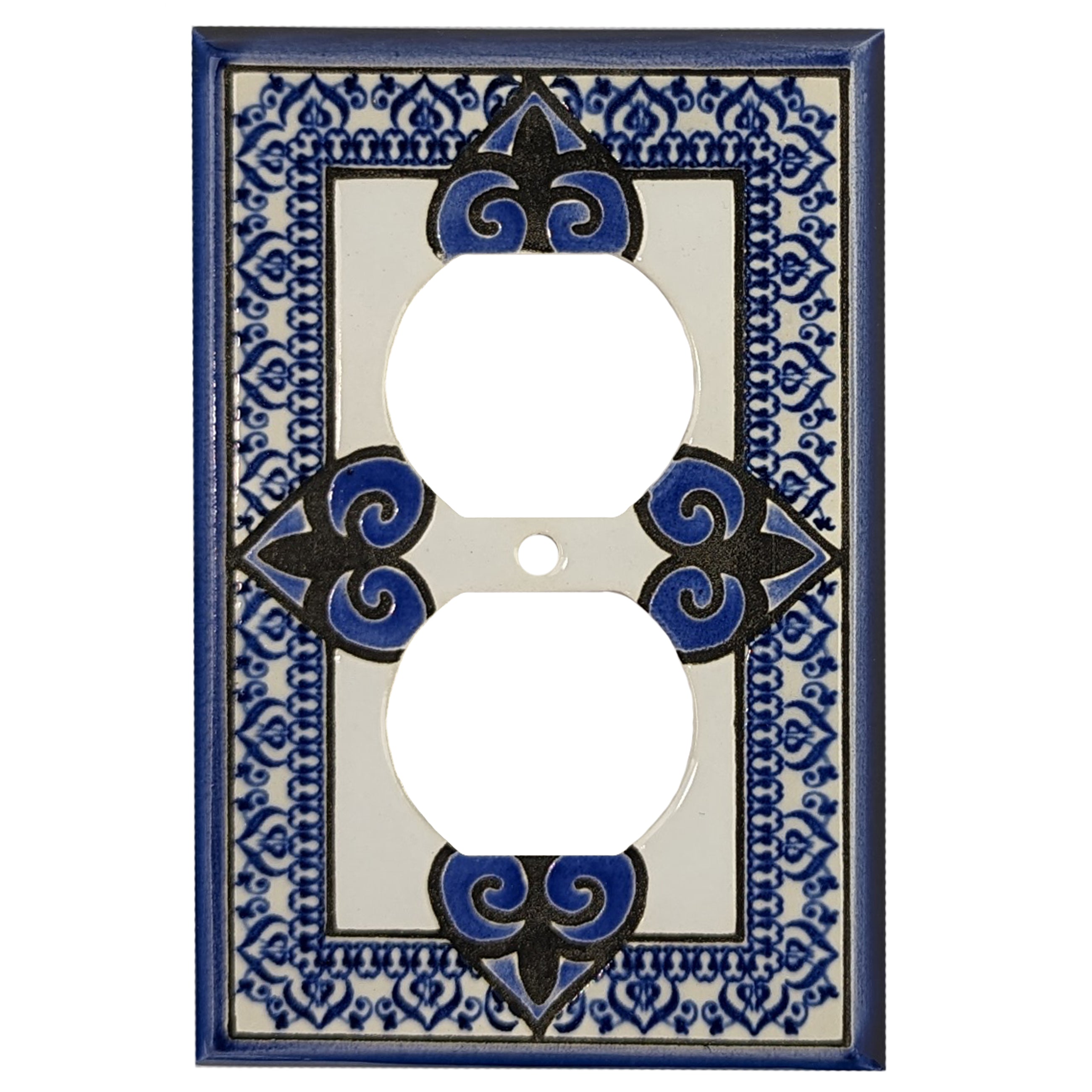 Morocco - Blue Cover Plates Duplex Outlet Wallplate – Wallplates.com