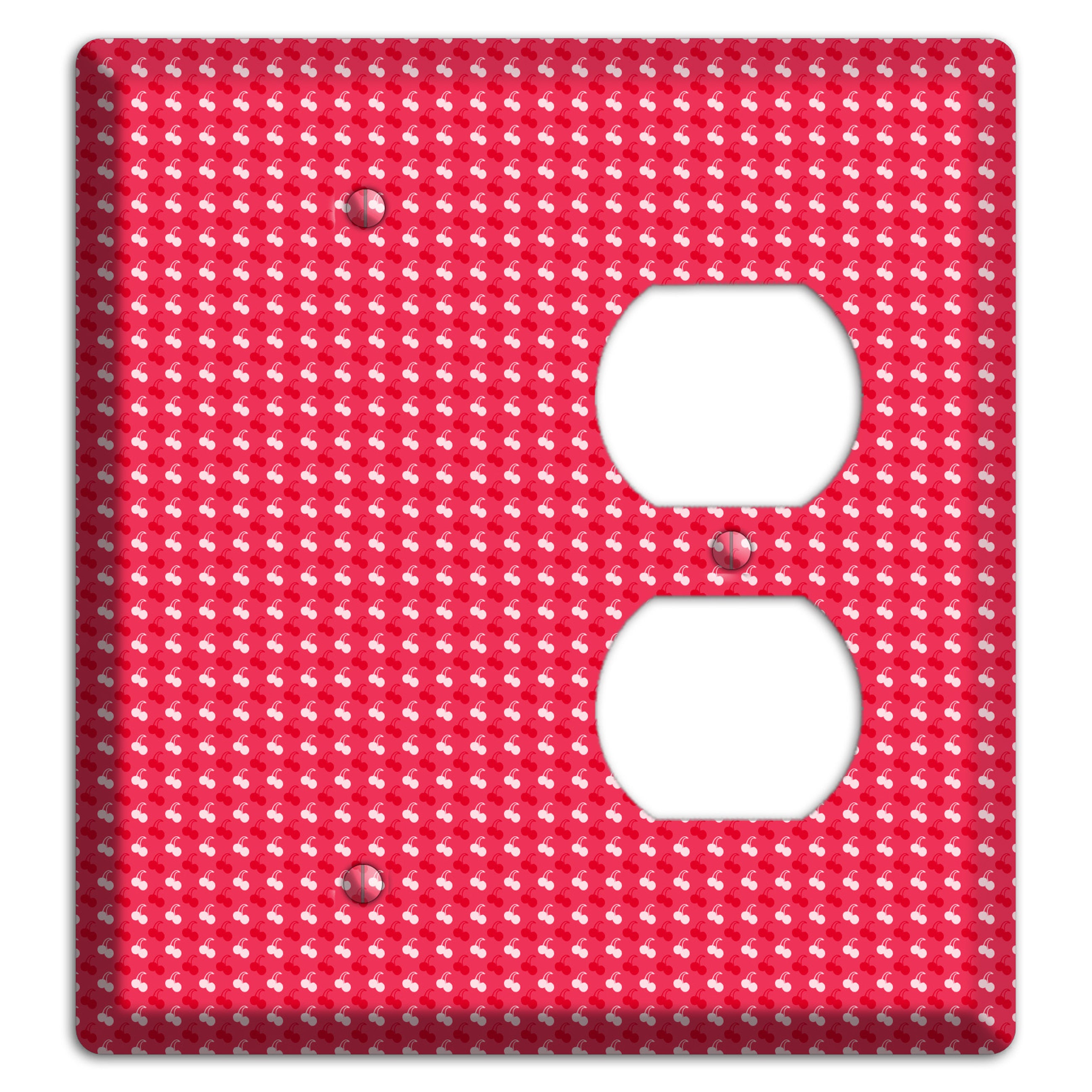 Red with White Motif Blank / Duplex Wallplate – Wallplates.com