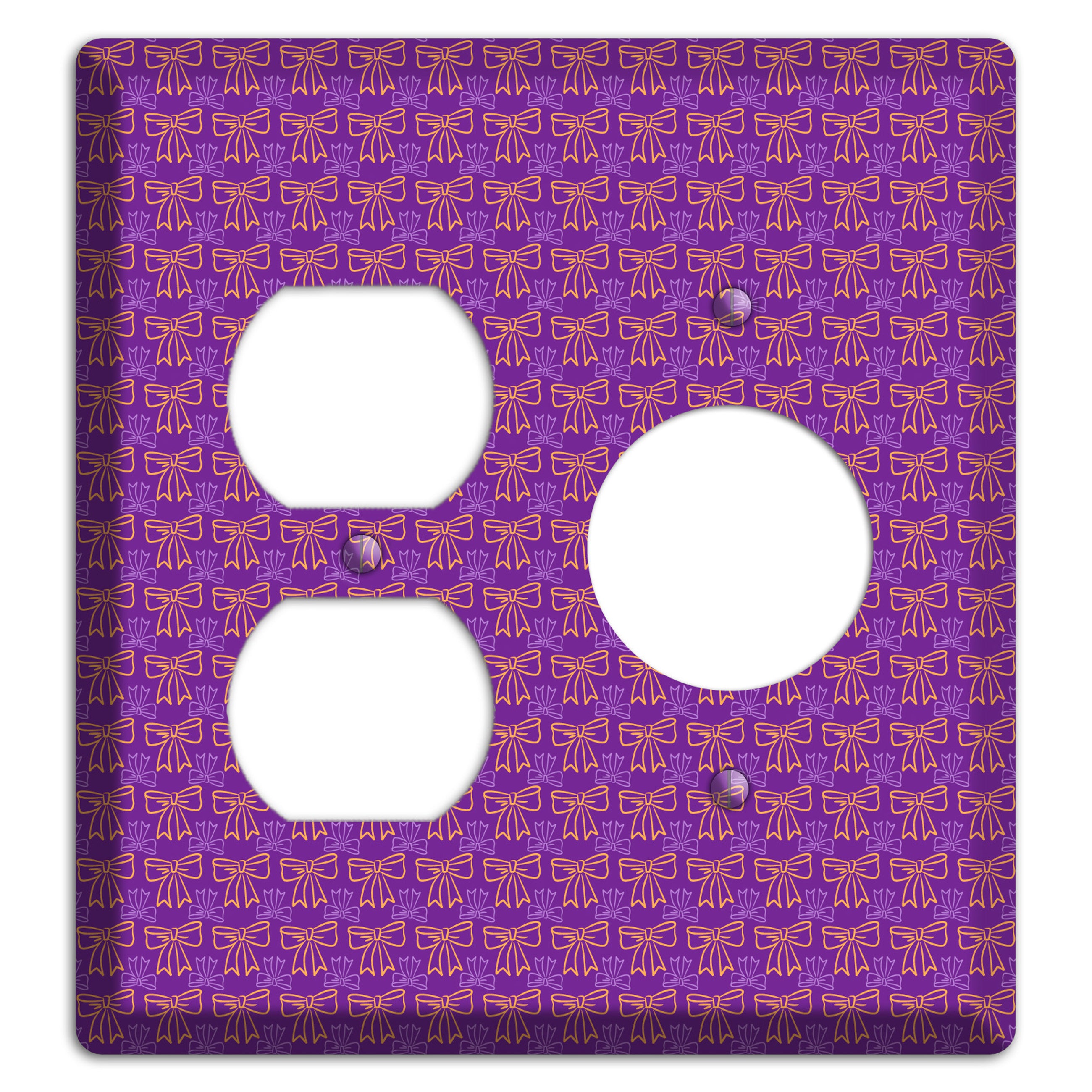 Purple with Pink Bows Duplex / Receptacle Wallplate – Wallplates.com