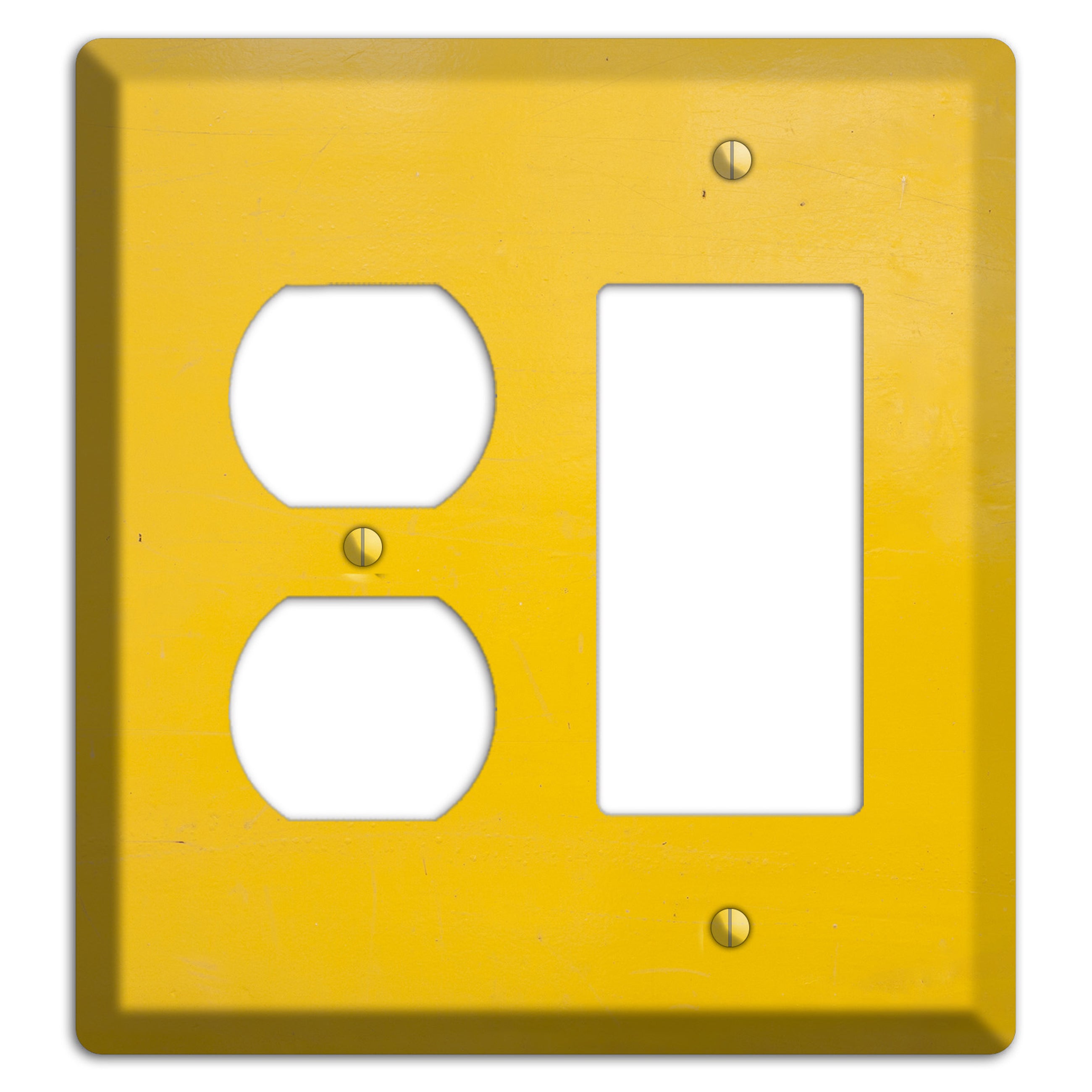 Bright Yellow Concrete Duplex / Rocker Wallplate – Wallplates.com