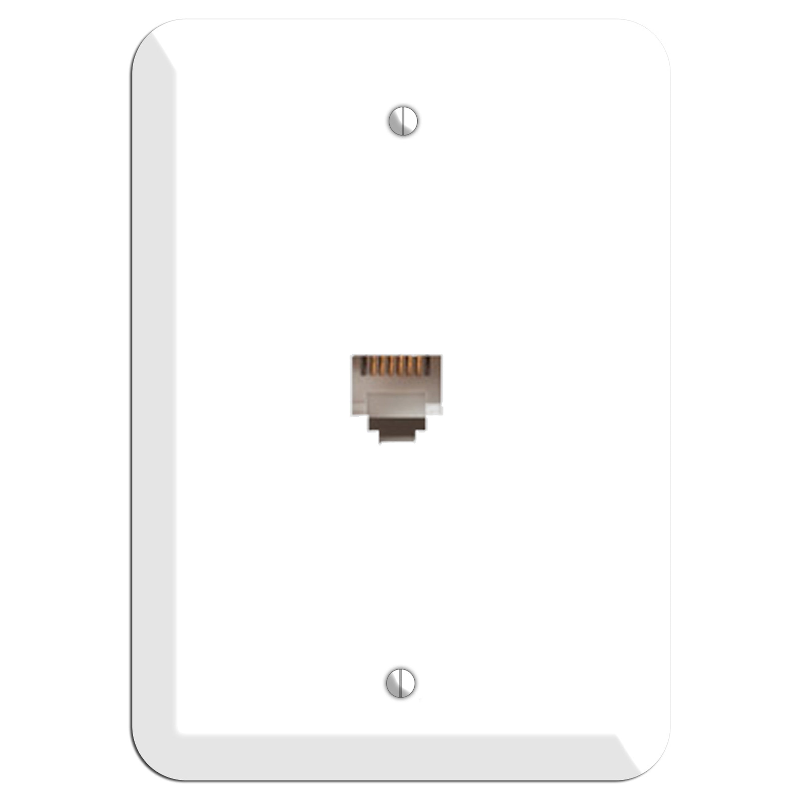 Rounded Corner White Metal Phone Wallplate – Wallplates.com