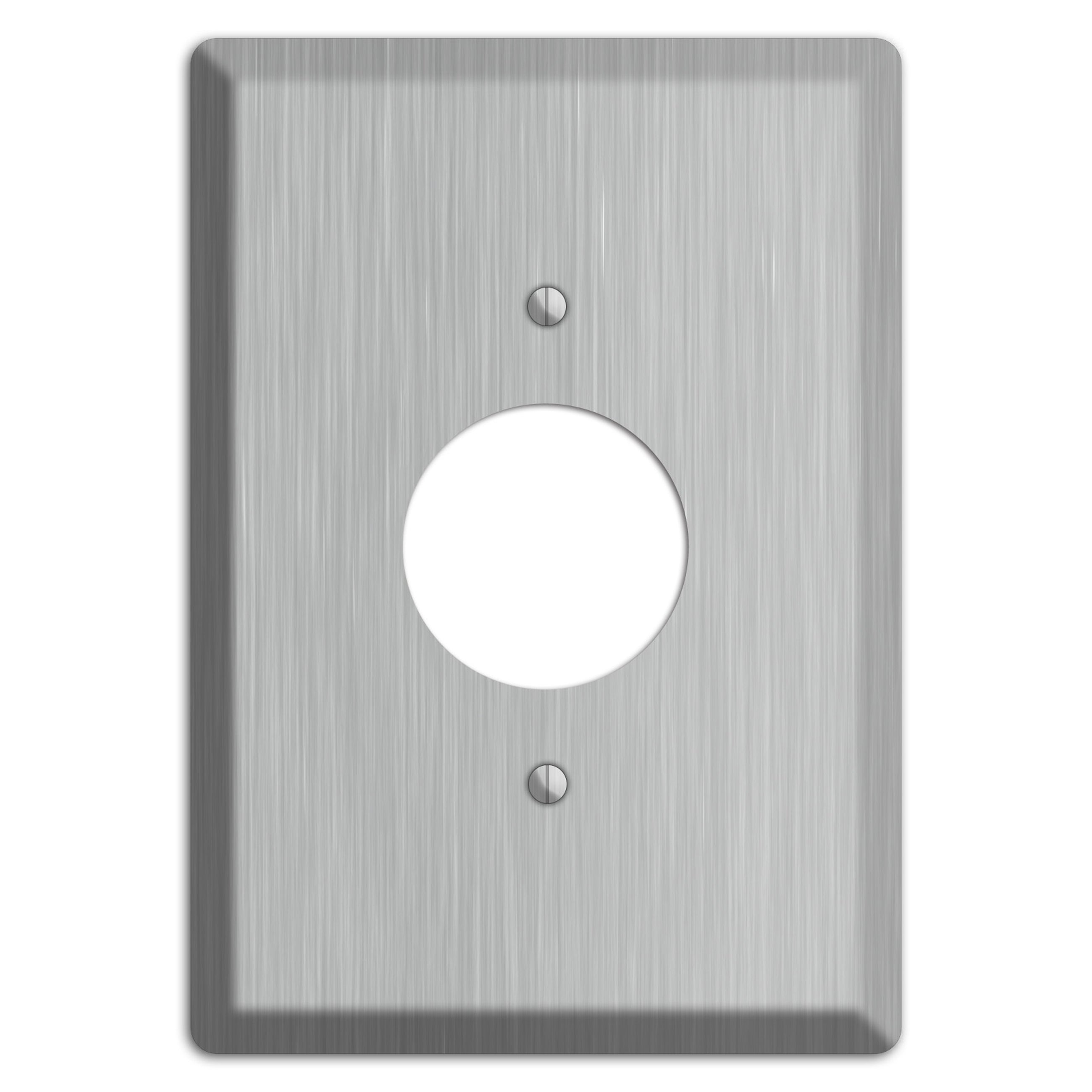 Brushed Stainless Steel Single Receptacle Wallplate – Wallplates.com