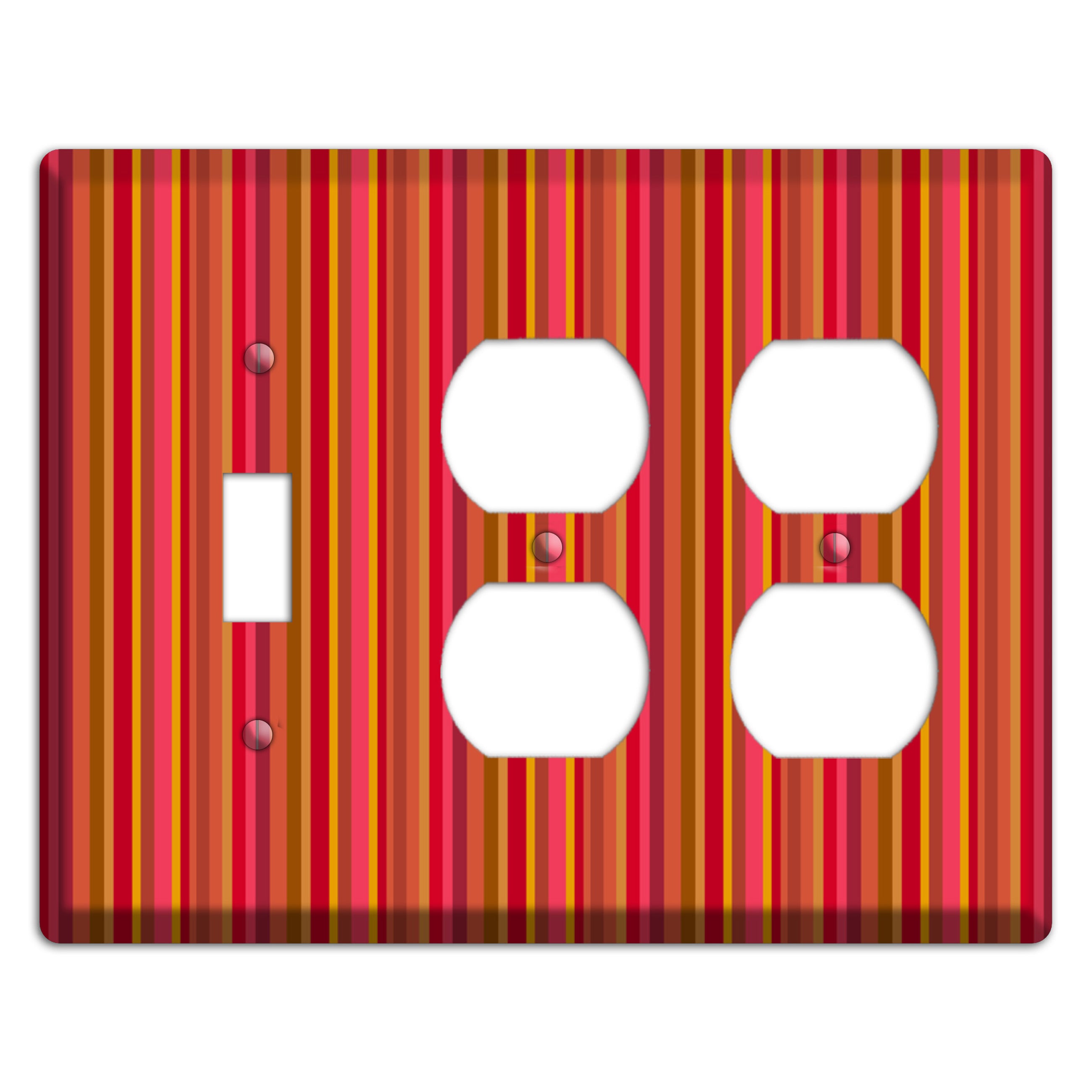 Multi Red Vertical Stripes Toggle / 2 Duplex Wallplate – Wallplates.com