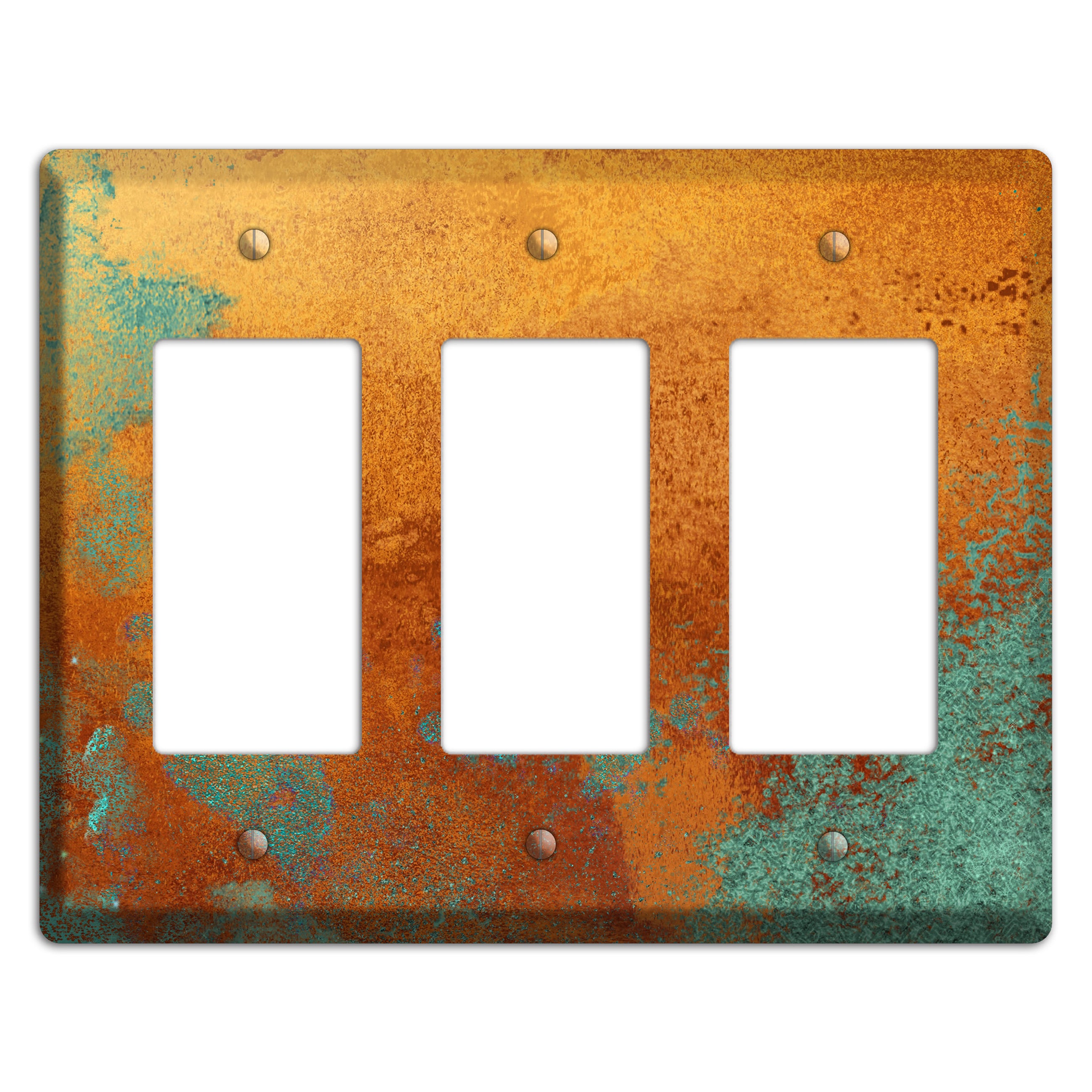 Antique Copper with Green 3 Rocker Wallplate – Wallplates.com