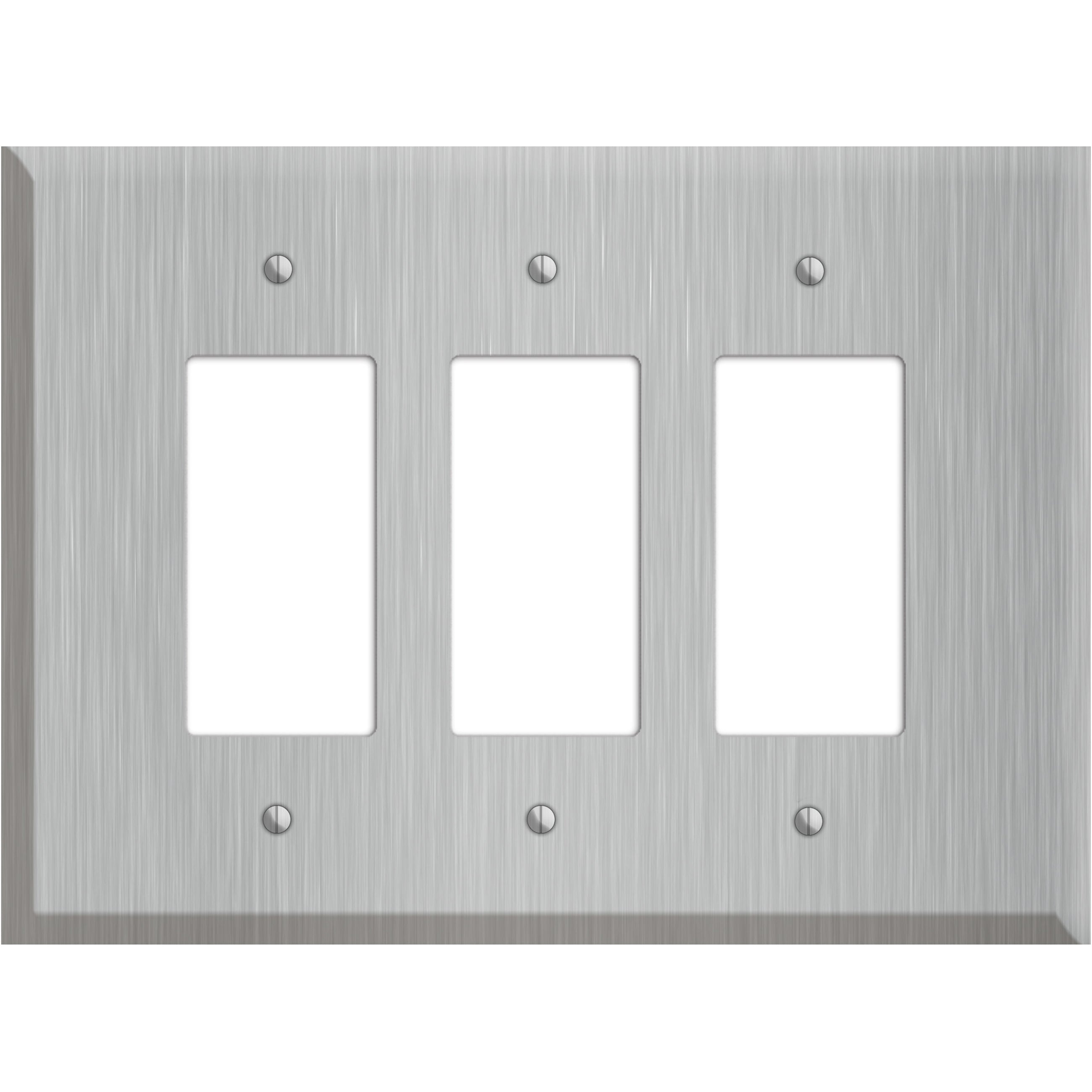 Oversized Discontinued Stainless Steel 3 Rocker Wallplate – Wallplates.com