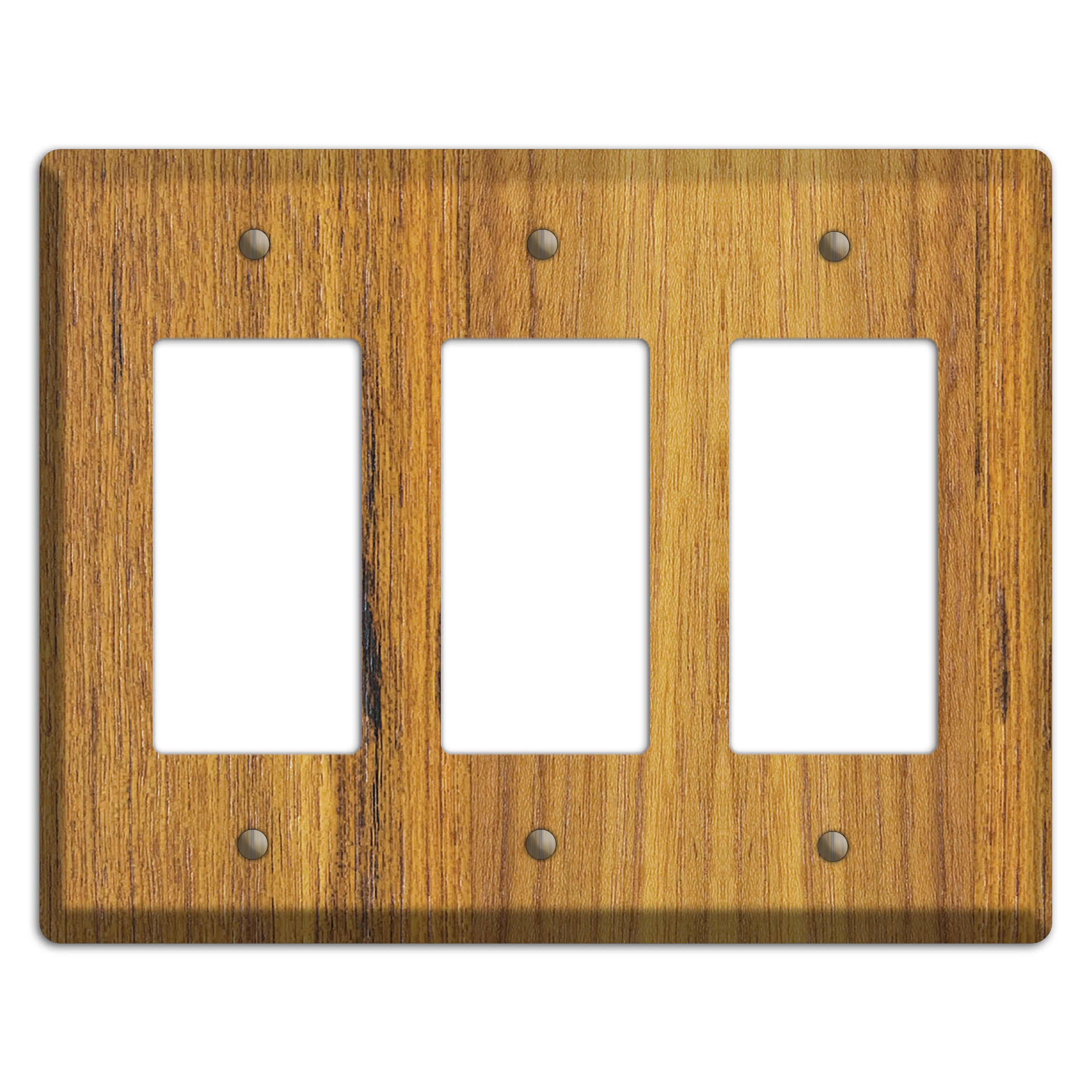Teak Wood Triple Rocker Cover Plate – Wallplates.com